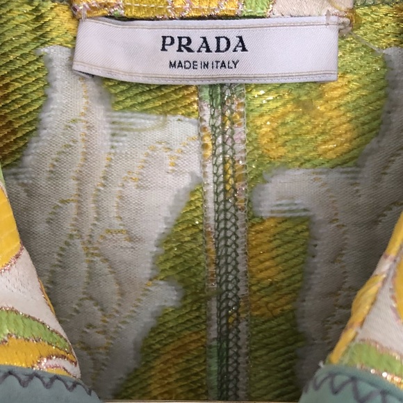 Prada | Jackets & Coats | Prada Metallic Gold Brocade Coat | Poshmark